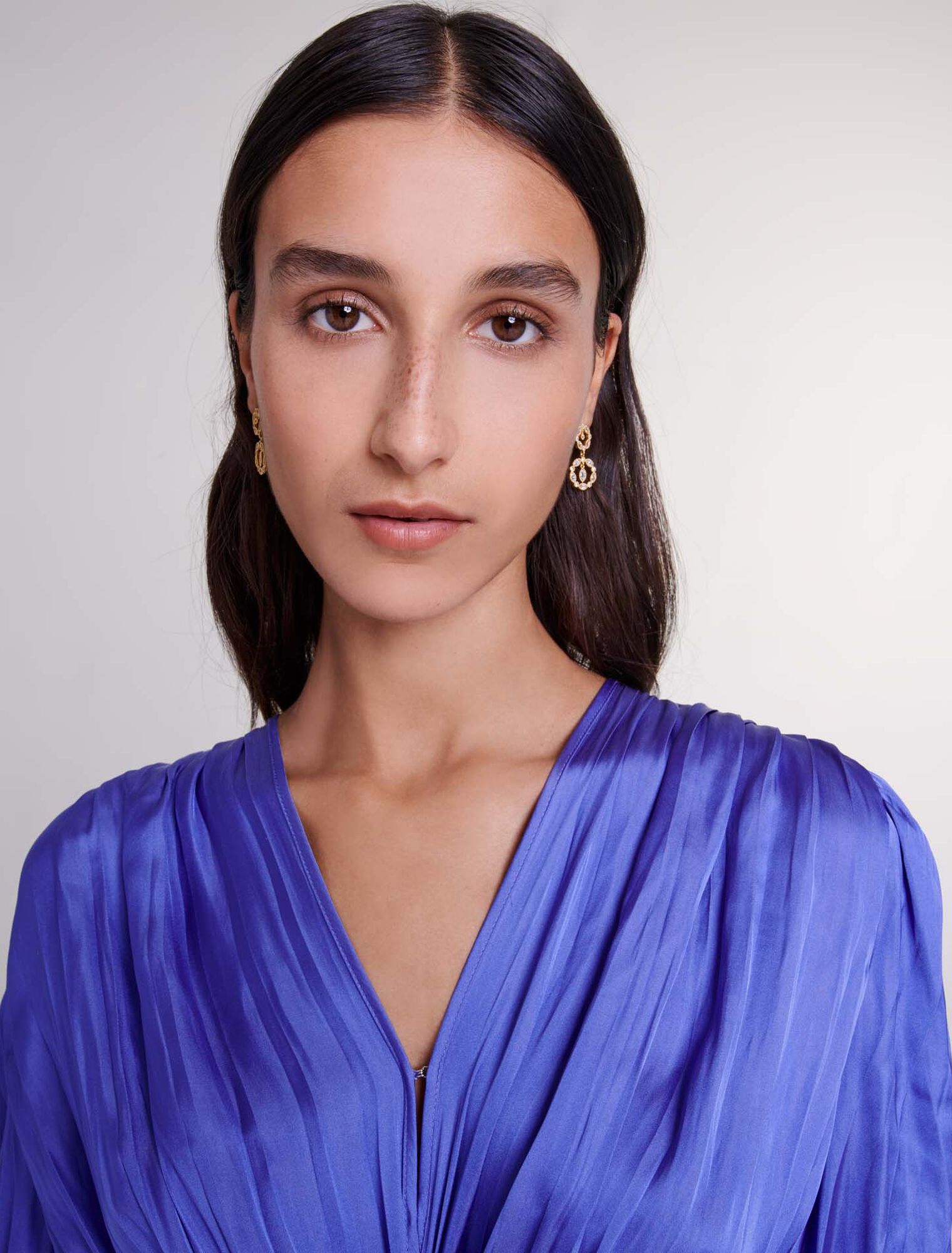 Satin-effect draped maxi dress - Maxi dresses | Maje