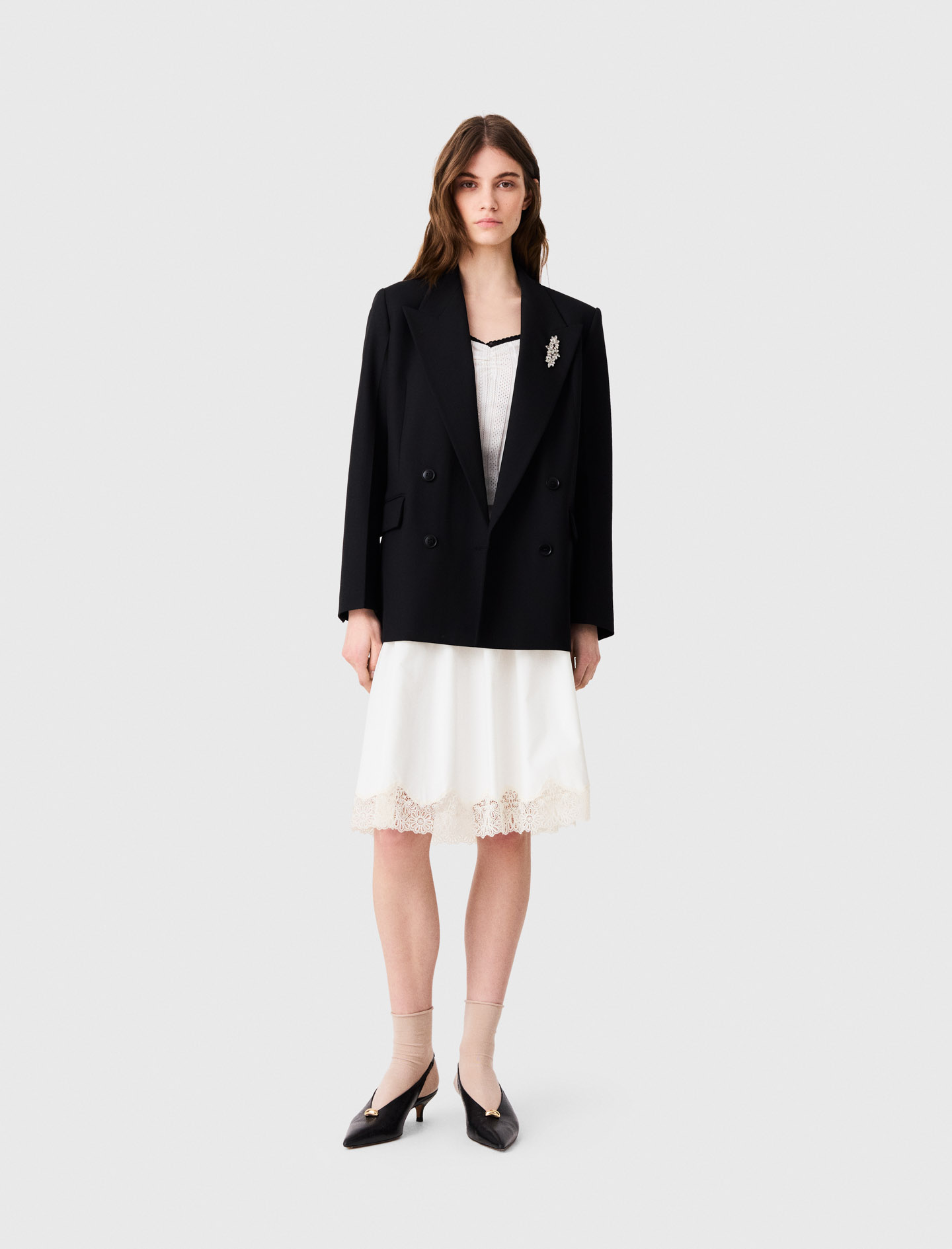 Double-breasted jacket Black / Gray for Women | Maje